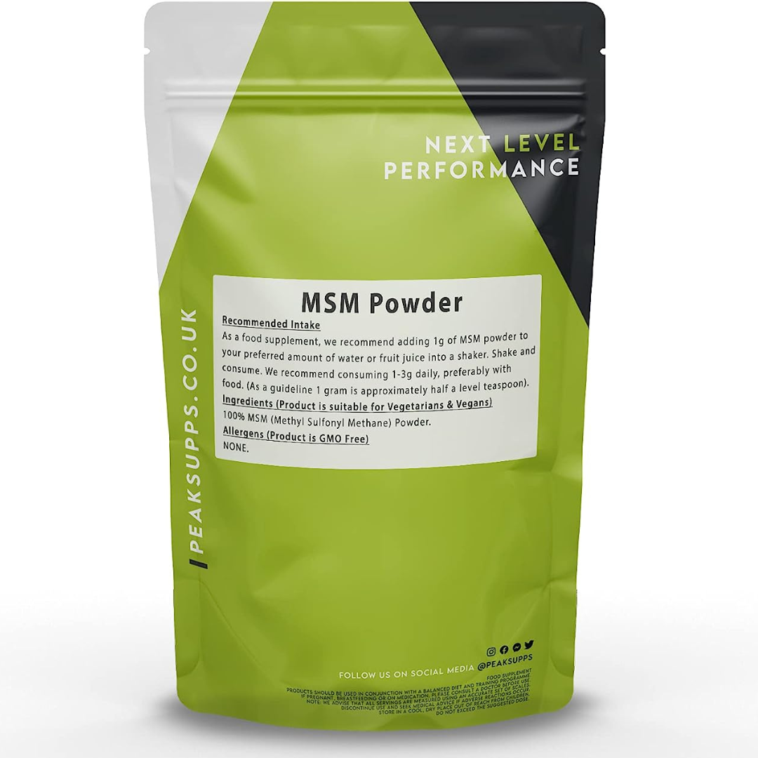 مثيل سيمفونيل ميثان بودرة 1 كيلوغرام Peak Supps MSM Powder – قطرات الصحة