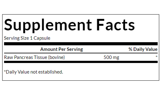 أنسجة البنكرياس البقري الخام 500 ملجم 60 كبسولة Swanson Pancreas Gland ...